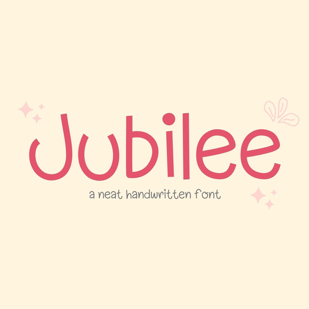 Jubilee Font Cute Font Handwritten Font Cricut Fonts - Etsy