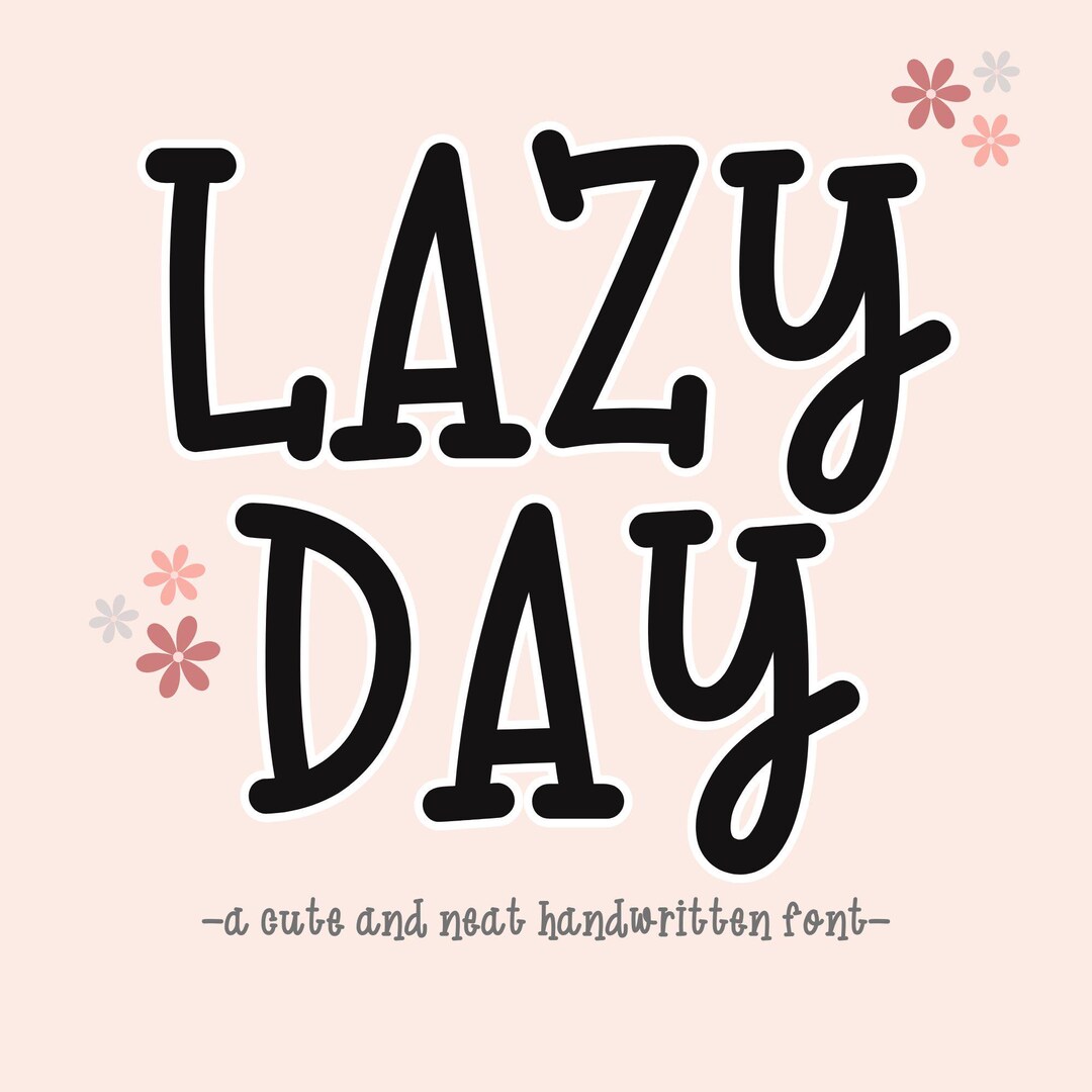 Lazy Day Slab-serif Handwritten Font (OTF & TTF) - Etsy