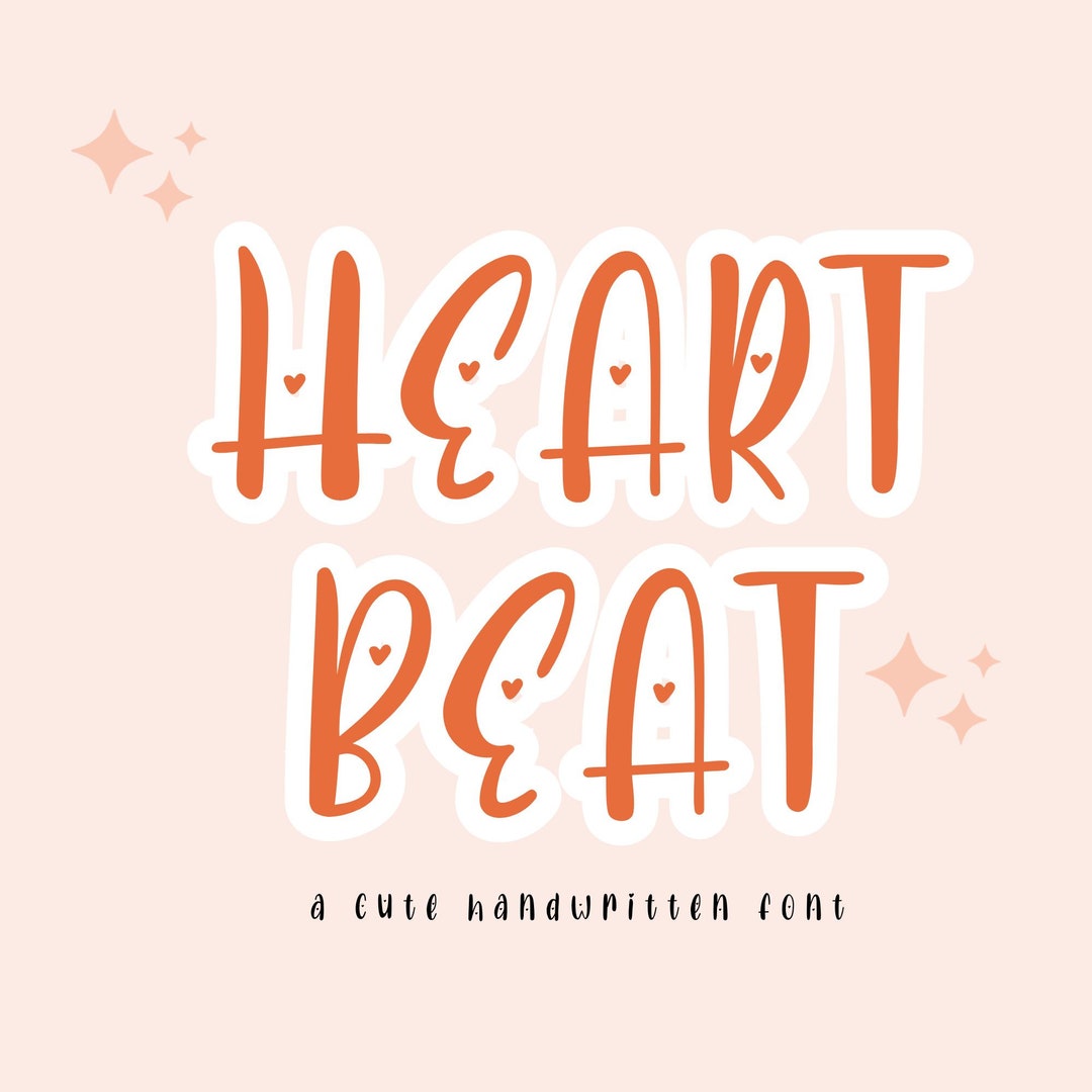 Heartbeat Font | Cute Handwritten Font (OTF, TTF) - Etsy