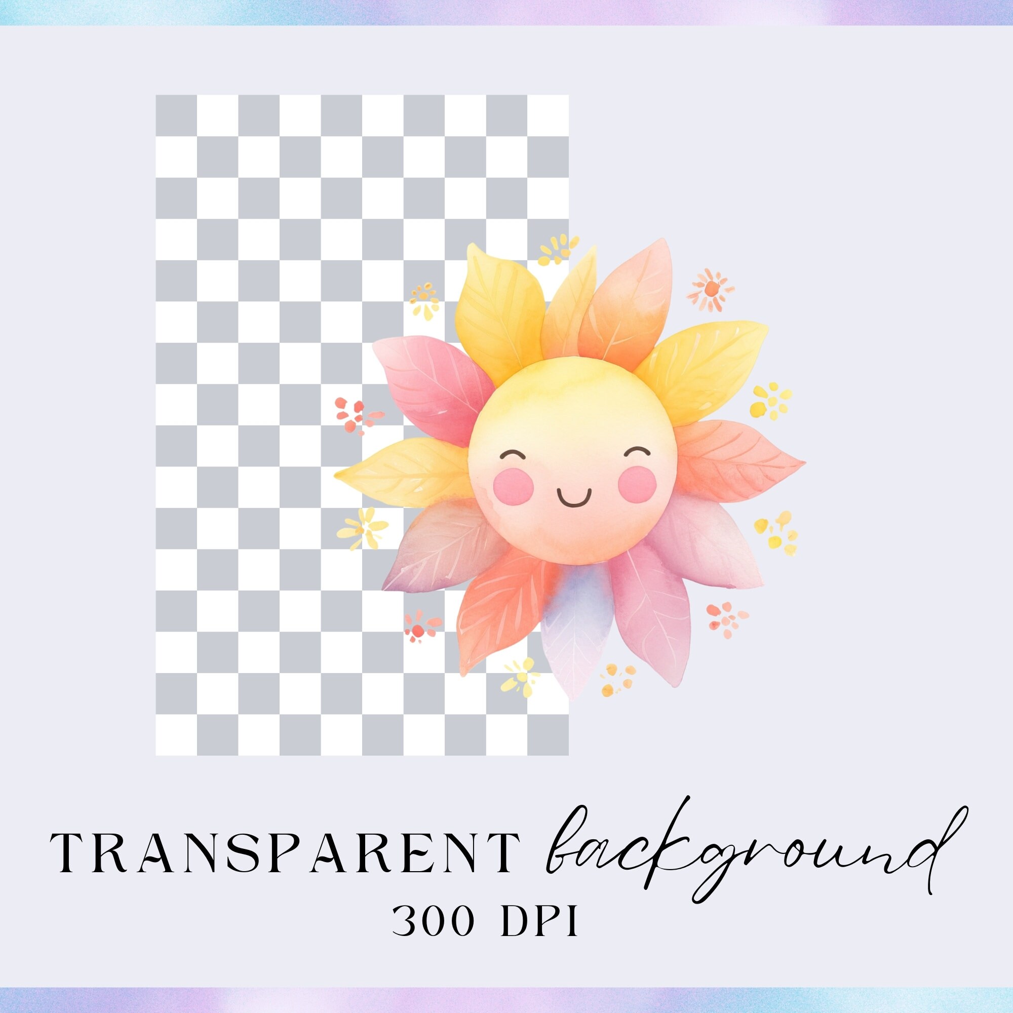 Boho Rainbow Clouds PNG, Pastel Watercolor Weather Themed Clipart, Cute ...