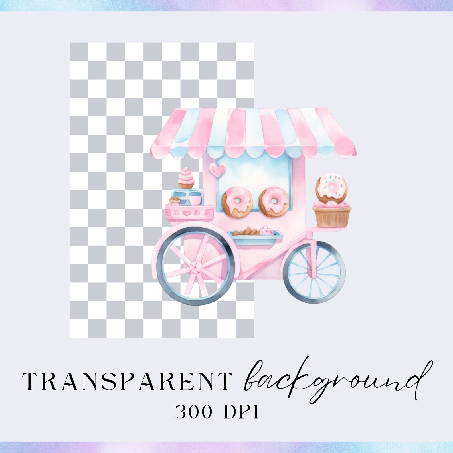 Donut Themed Clipart Bundle, Watercolor Sweet Treats Clip Art, Pink ...