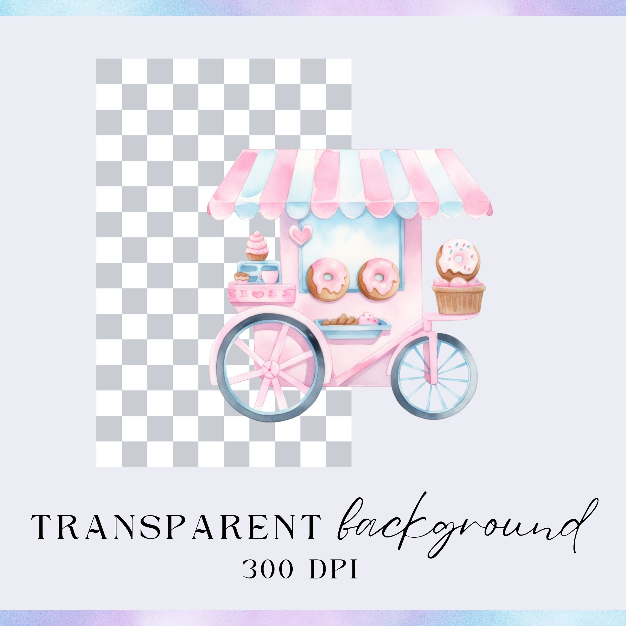 Donut Themed Clipart Bundle, Watercolor Sweet Treats Clip Art, Pink ...