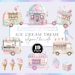 Ice Cream Cart Clipart Bundle, Pastel Fair Food Sweet Treats, Ice Cream ...