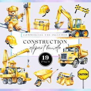 Teddy Bear Construction Clipart - Etsy