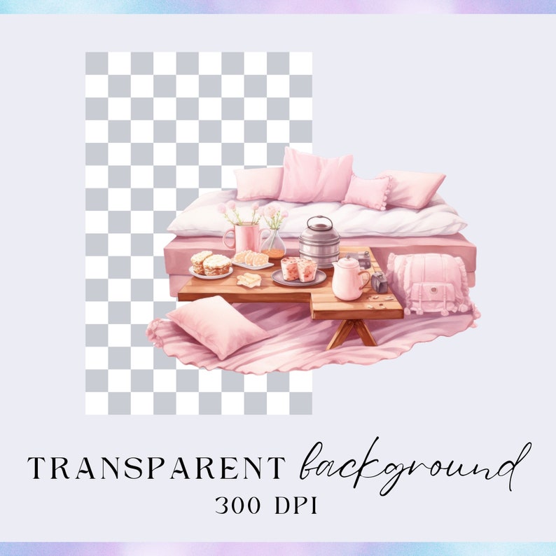 Slumber Party Clipart, Watercolor Girl Sleepover Pack, Commercial Use ...