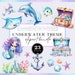 Underwater World Clipart, Under the Sea Watercolor Clip Art, Sea ...