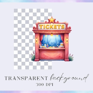 Movie Clipart, Watercolor Cinema Pngs, Popcorn Film Reel Ticket Clip ...