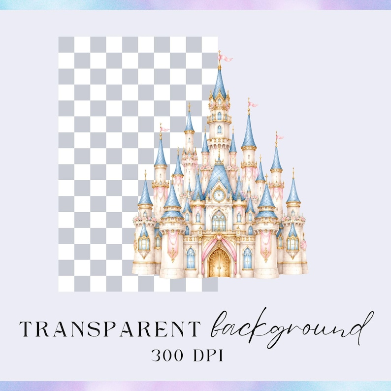 Princess Themed Clipart Bundle, Pastel Gold Fairy Tale PNG, Royal ...