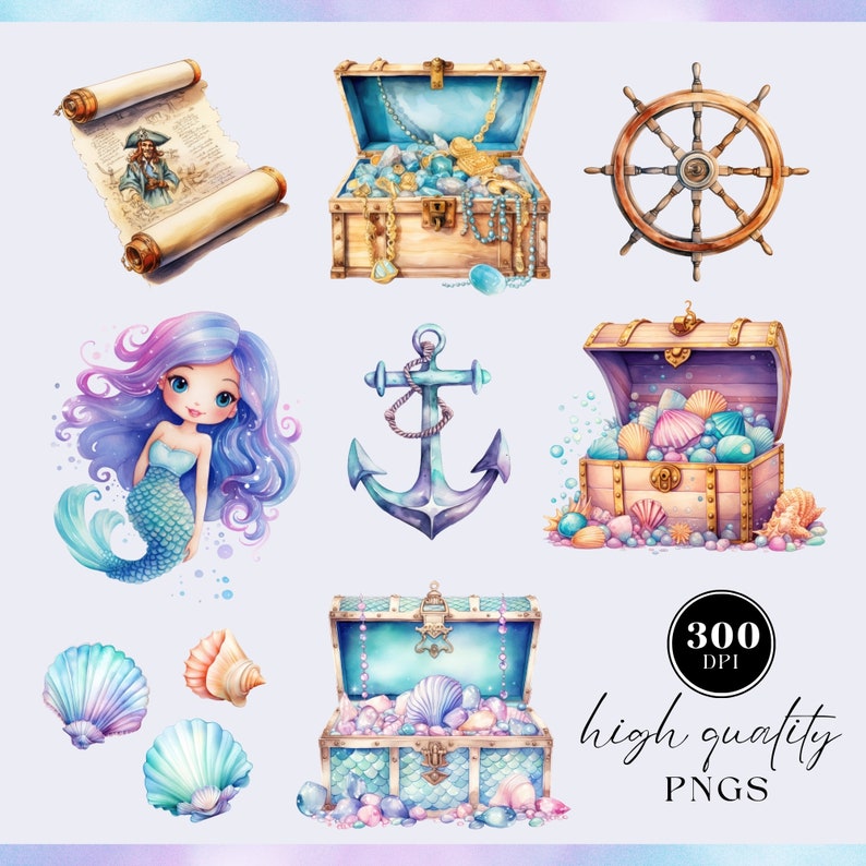 Underwater World Clipart, Under the Sea Watercolor Clip Art, Sea ...