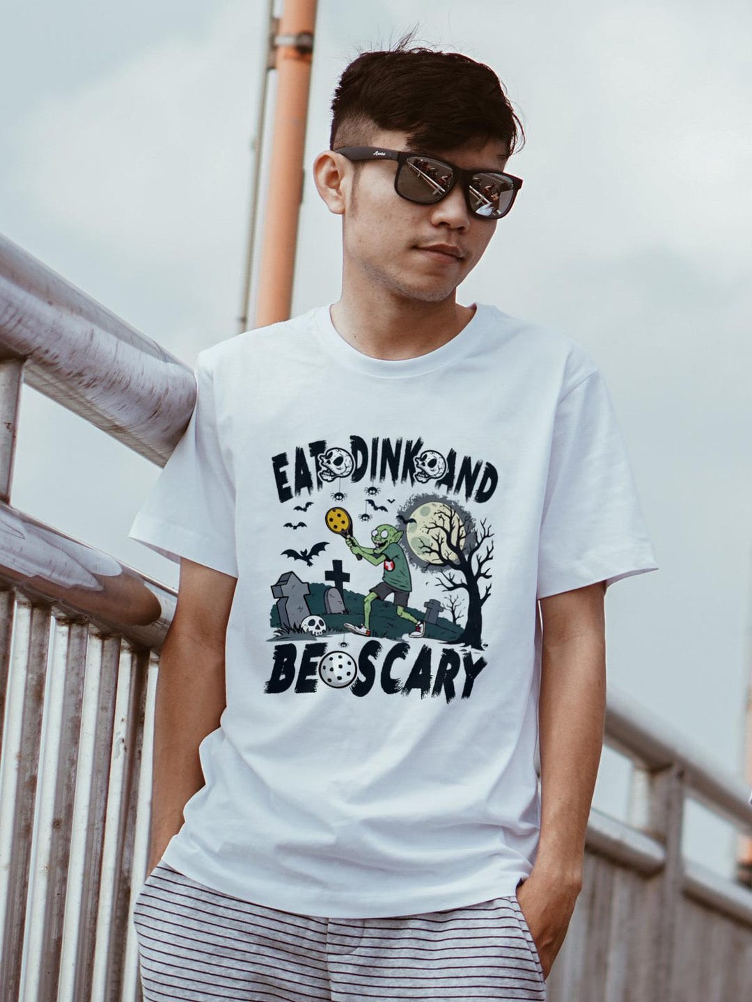Eat Dink and Be Scary Pickleball Zombie T-shirt: Funny Halloween Tee - Etsy