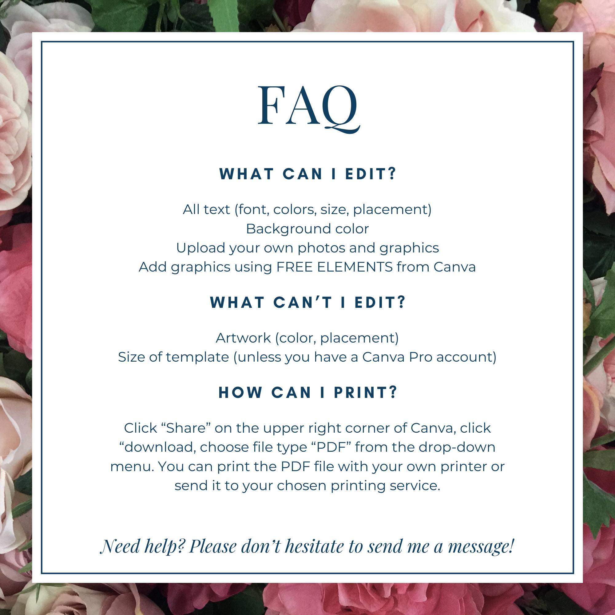 FLORA - Spring Watercolor Floral Large Wedding Welcome Sign, Editable ...