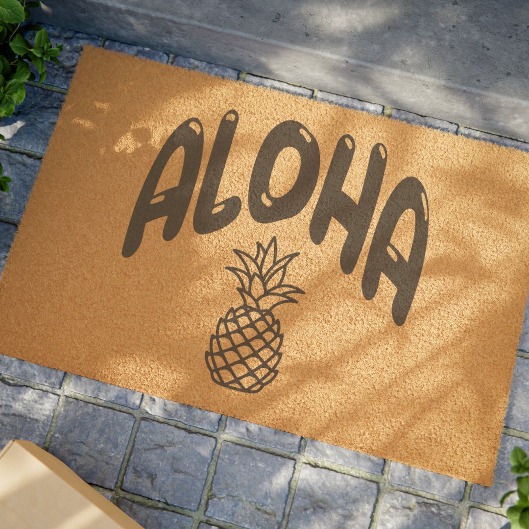Aloha Doormat / Door Mat / Step Into Paradise / Aloha Mat / - Etsy