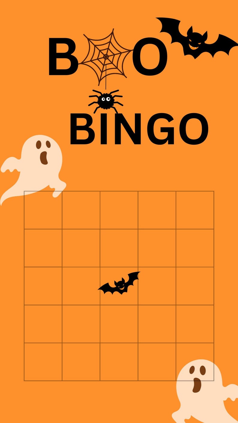 Halloween Ghost/skeleton Bingo, Black, White and Orange, Kids/adults - Etsy