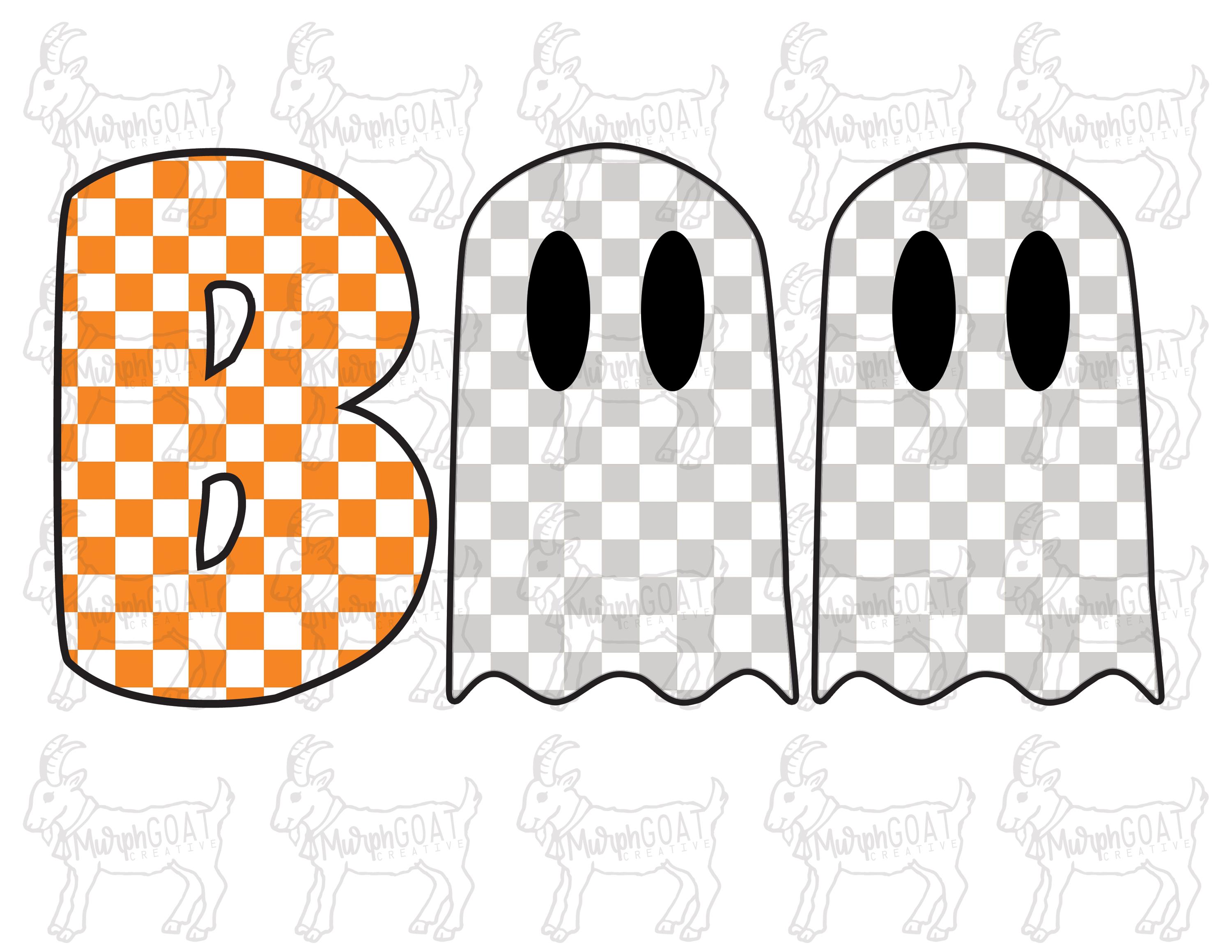 BOO Ghost Checkered SVG - Etsy