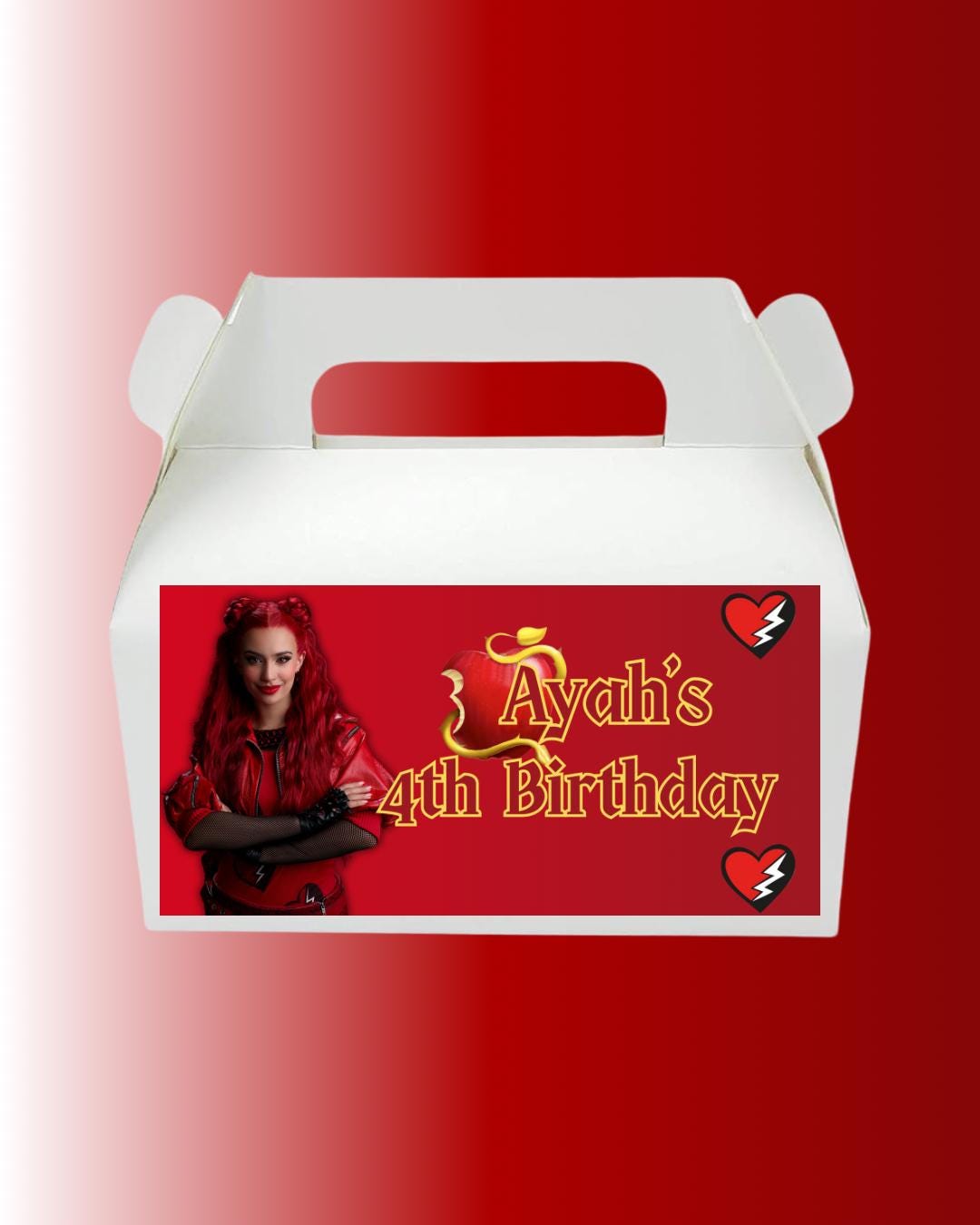 Princess Red Treat Box - Canva Editable Template - Etsy