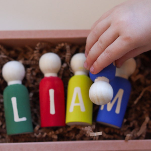Alphabet Peg Dolls - Etsy