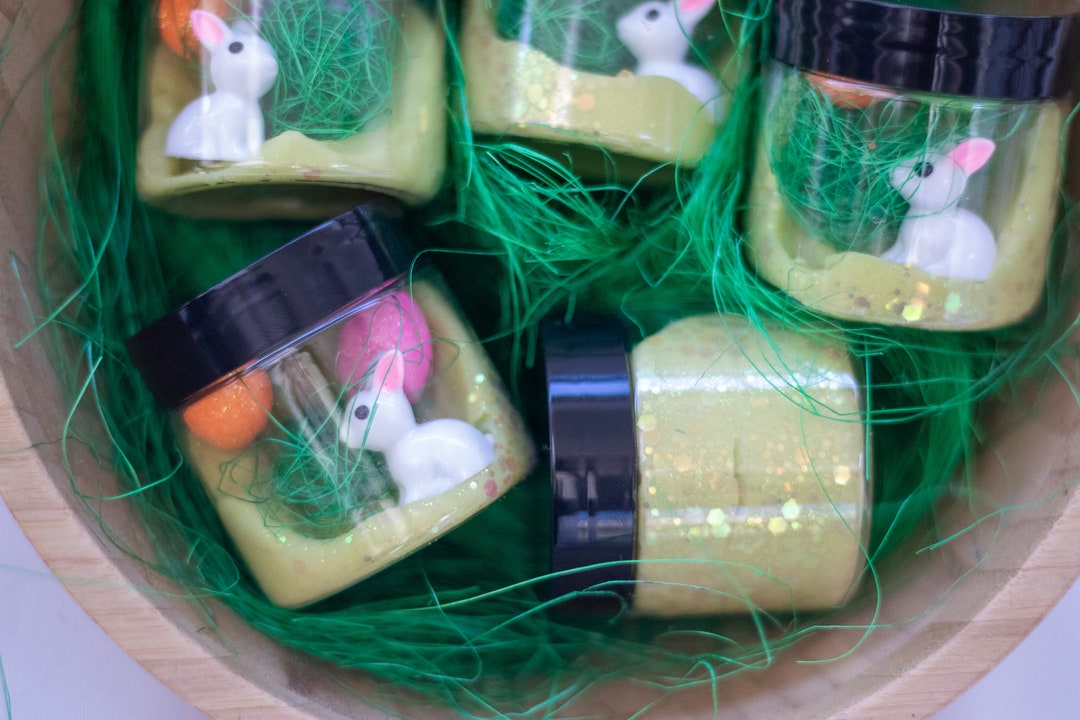 Mini Easter Bunny Playdough Jars Personalizable, Egg Hunt Bunny, Easter ...