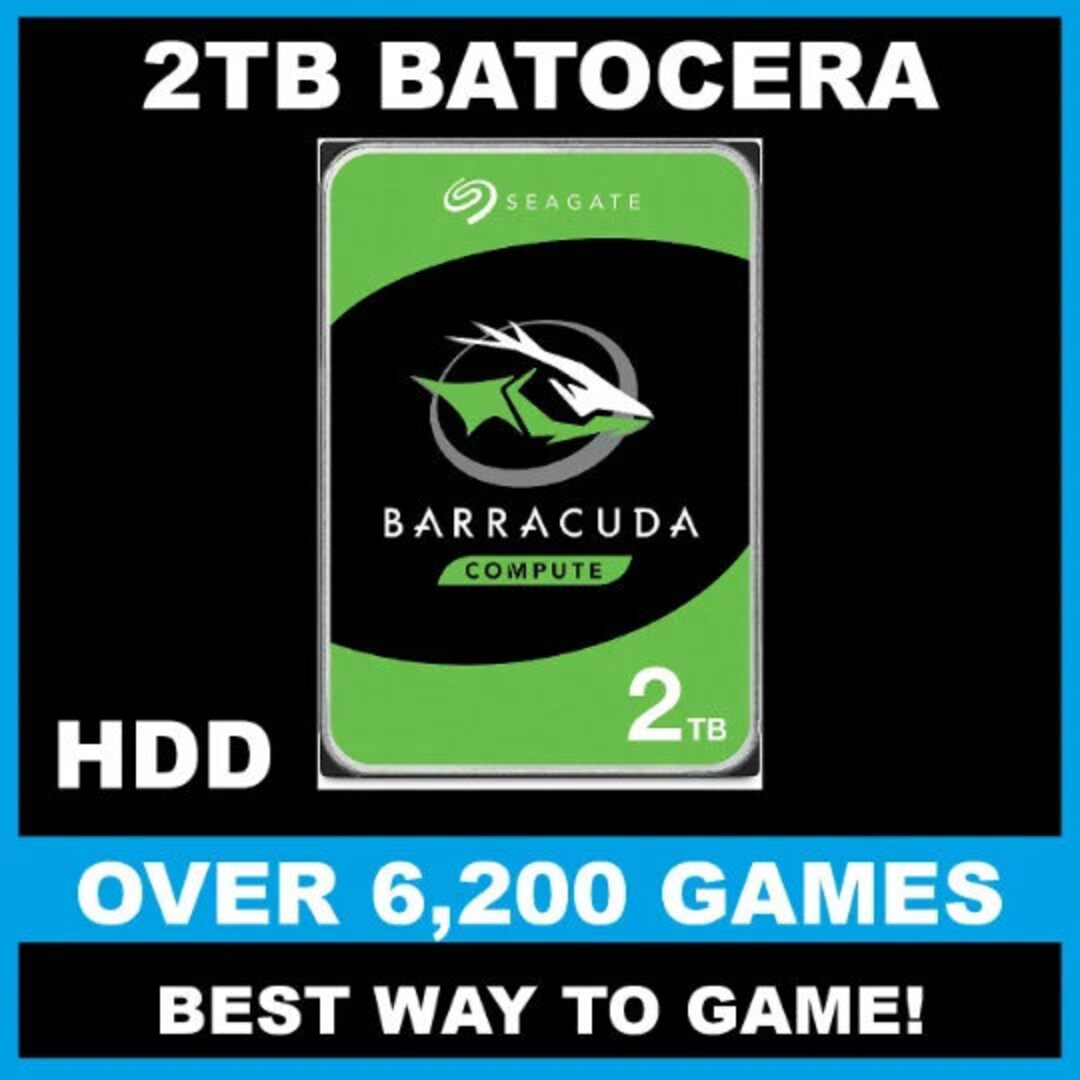 2TB BATOCERA Internal Hard Drive for PC 6,200 Games Classic Retro ...