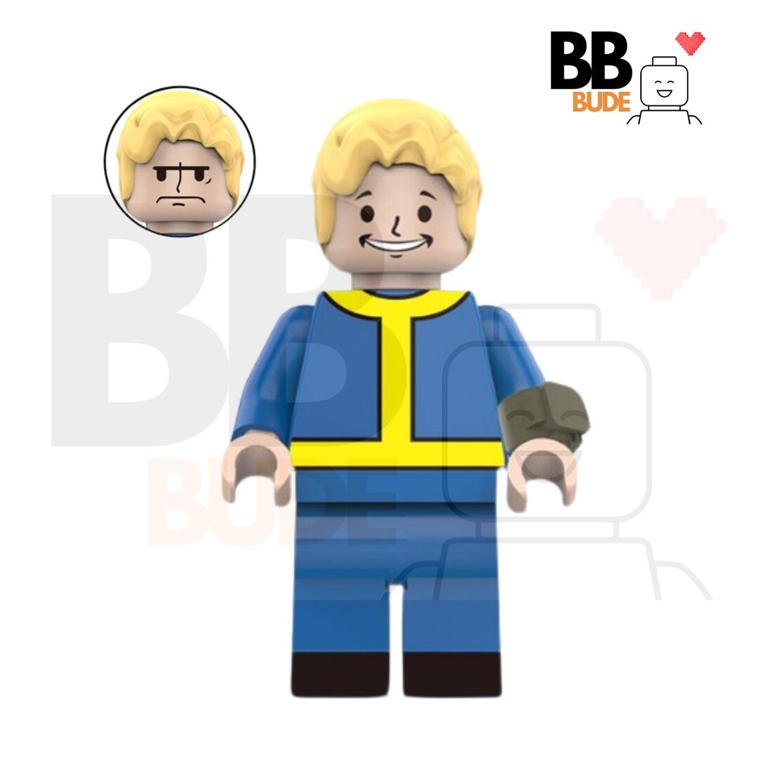 Fallout Vault Boy Mini Figure MOC Nuke Cola Custom Brick Block Clamp ...