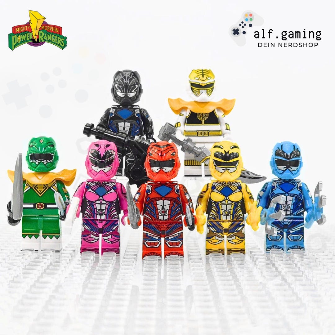 Power Rangers Mini Figure Clamp Building Blocks Retro MMPR MOC Custom ...
