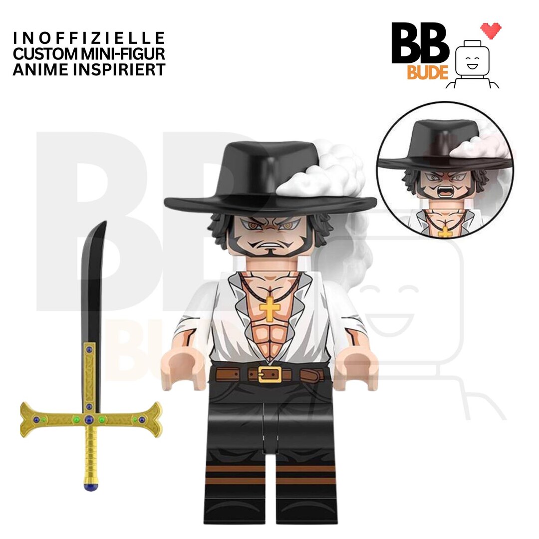 One Piece Mihawk Dulacre Mini Figure Hawkeye MOC Block Brick Building ...