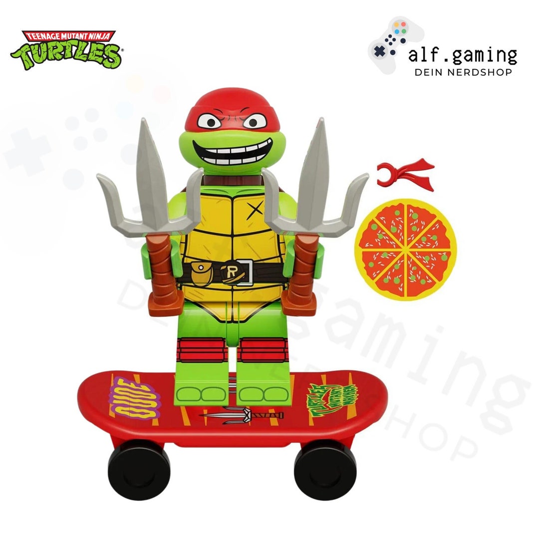 TMNT Raphael Figure Ninja Turtles Skate Mini Figure MOC Brick Block ...