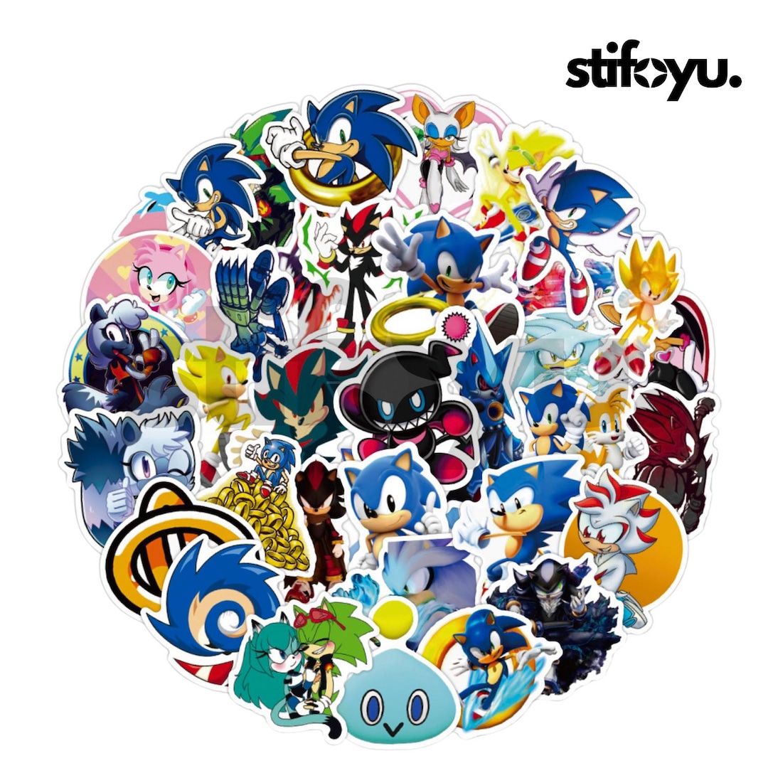 Sonic the Hedgehog Sticker Set 50 Pieces Sega, Shadow & Tails Stickers ...
