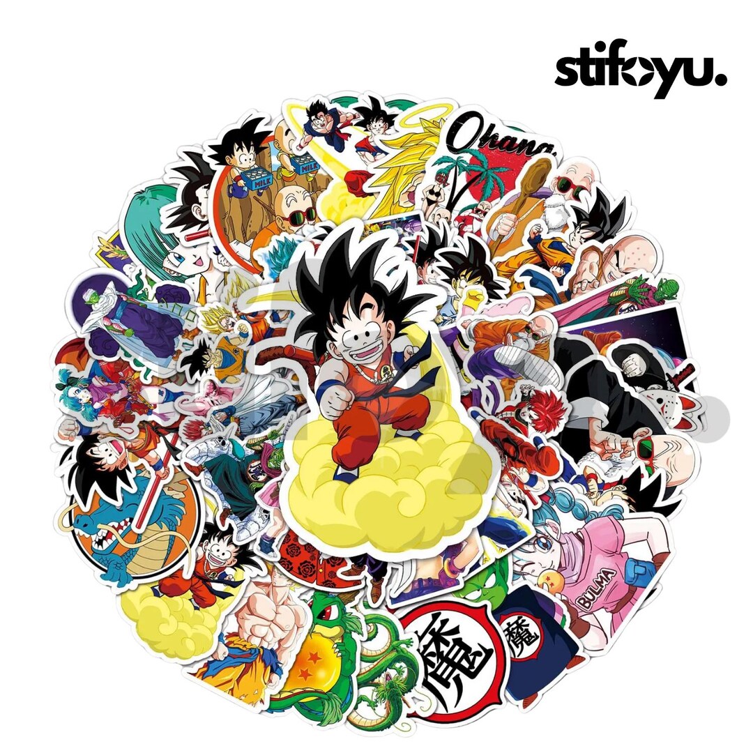 Dragonball Z Sticker Set 50 Pieces Anime Goku, Cell, Dragon, Muten ...