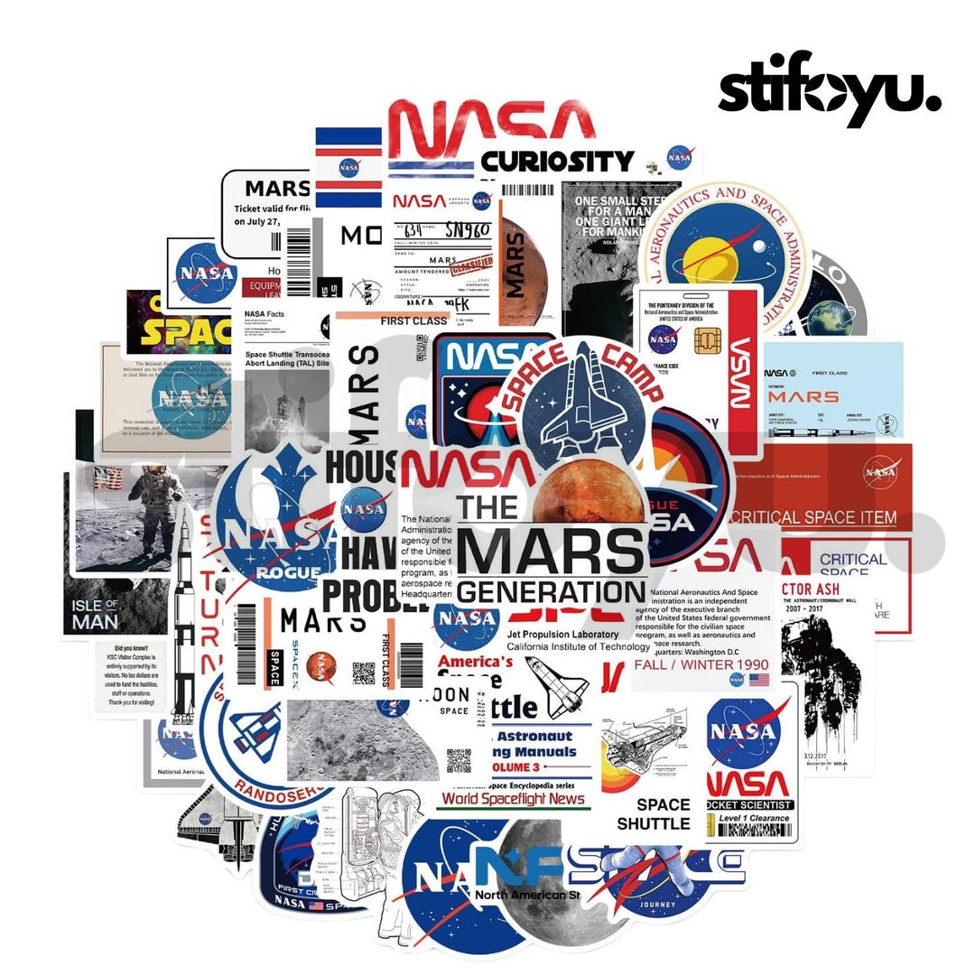 NASA Spacex Sticker Set 50 Pieces of Space, Mars, Rocket & Musk ...