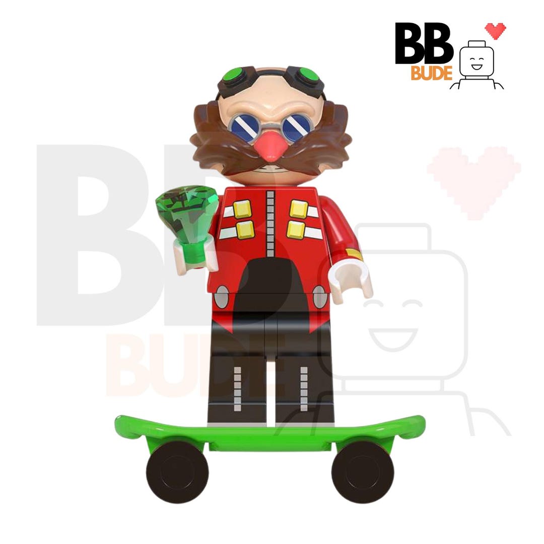 Dr. Eggman Mini Figure Sonic Hedgehog MOC Custom Brick Block Clamp ...
