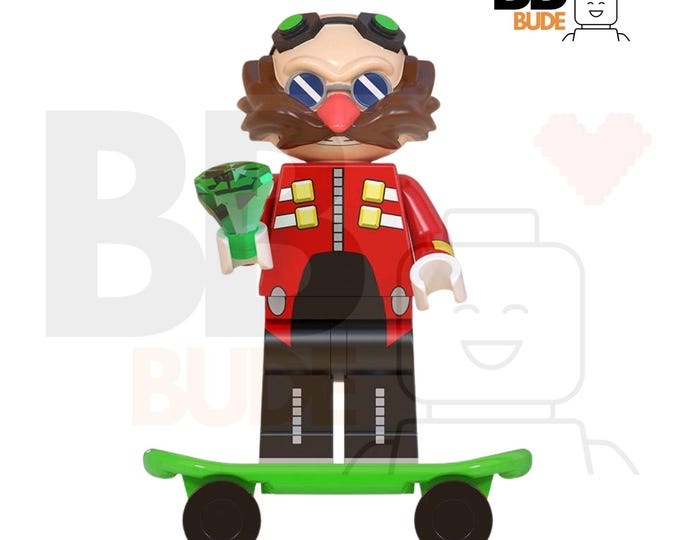 Dr. Eggman Mini Figure Sonic Hedgehog MOC Custom Brick Block Clamp ...