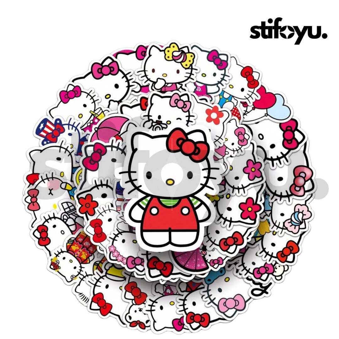 Hello Kitty Sticker Set 50 Pieces of Kawaii Stickers to Collect and ...