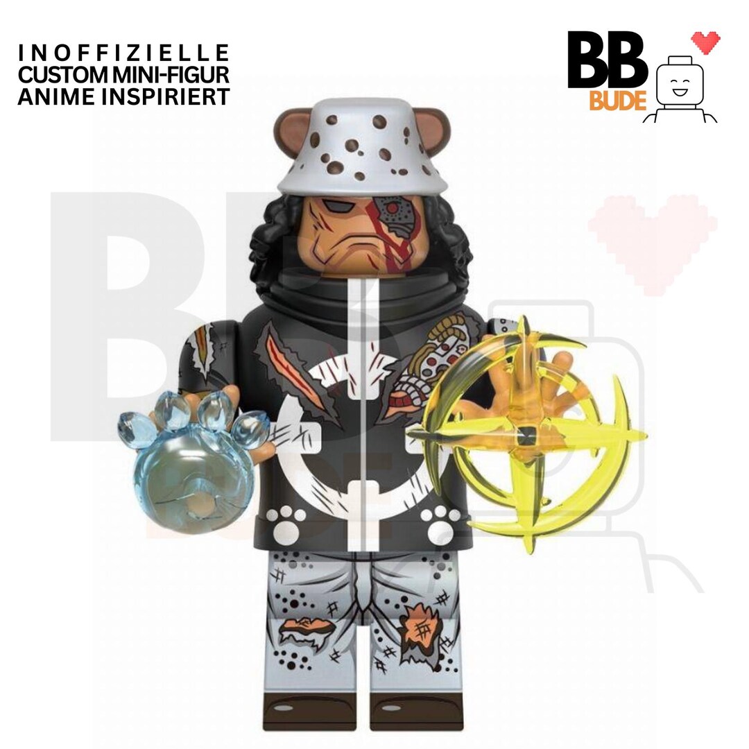 Bartholomew Kuma Mini Figure One Piece Pacifista MOC Block Brick Clamp ...