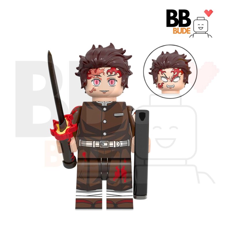 Tanjiro Kamado Mini Figur Demon Slayer Anime MOC Custom Block Brick ...