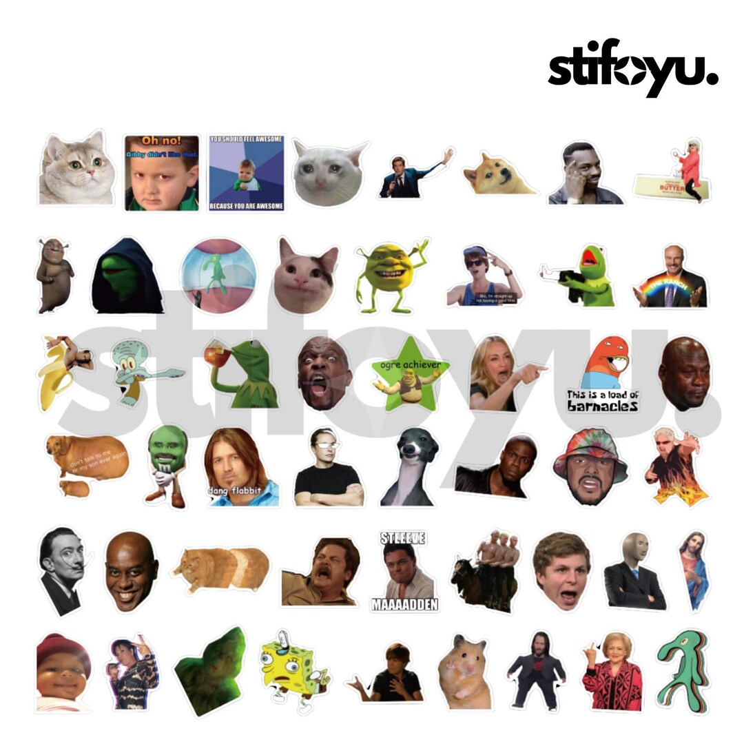 Internet Meme Sticker Set 50 Pieces Funny & Funny LOL Stickers to ...