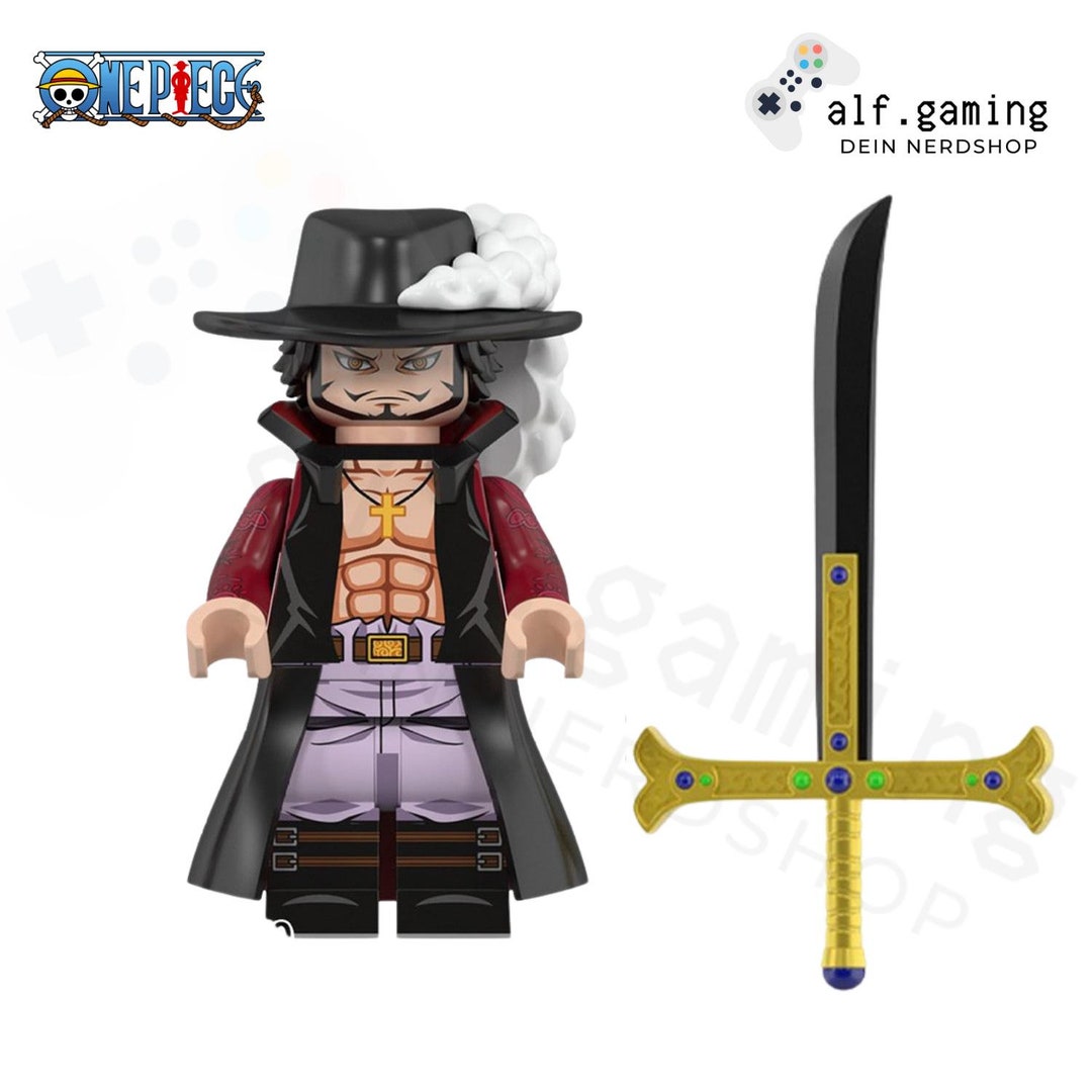 Mihawk Dulacre Mini Figure One Piece Hawkeye MOC Block Brick Clamp ...