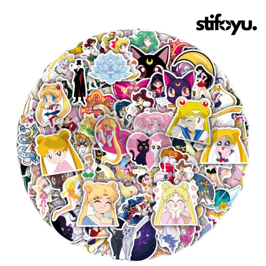 Sailor Moon Sticker Set 50 Pieces of Anime Jupiter, Girl Luna Stickers ...