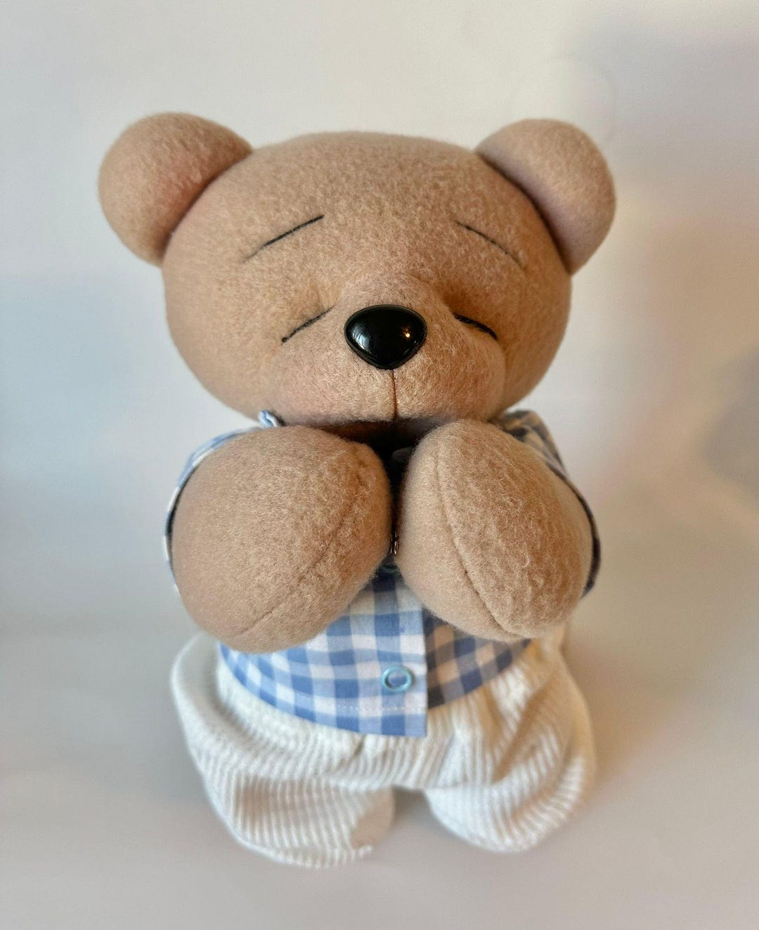 Handmade Praying Teddy Bear: Soft Plush Nursery Decor - Etsy