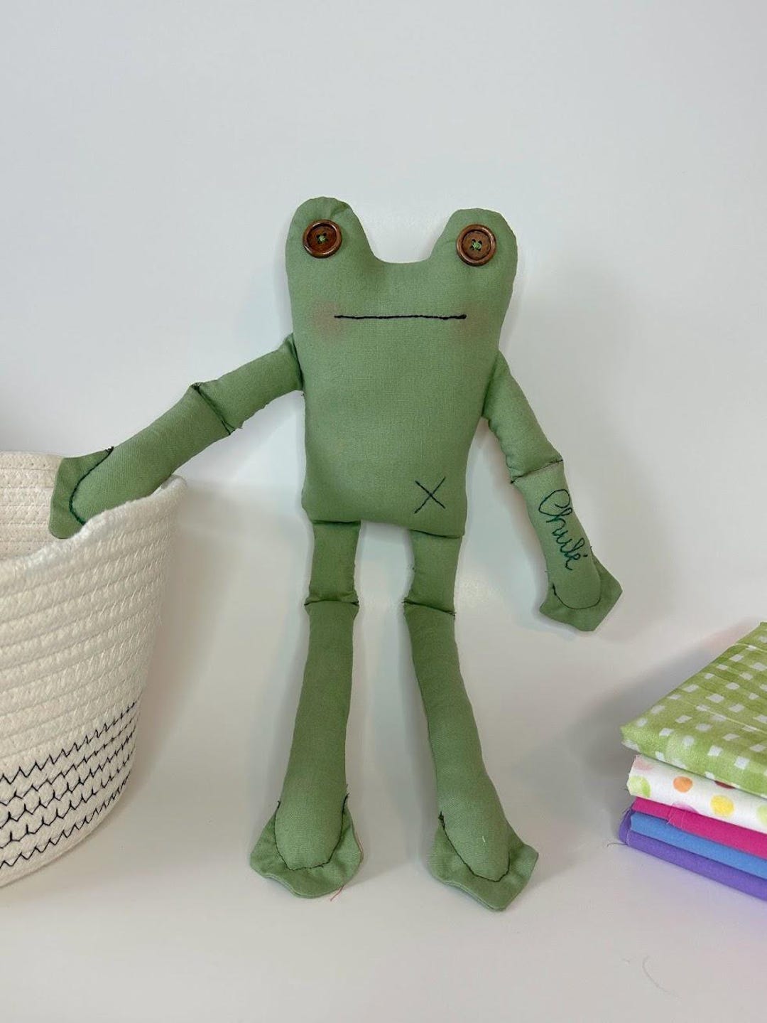 Handmade Frog ,stuffed Animal, Soft Toy, Kids Toy, Cuddly Frog, Nursery ...
