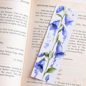 Bluebell Watercolor Bookmark, Floral Bookmark, Book Lover's Delight ...