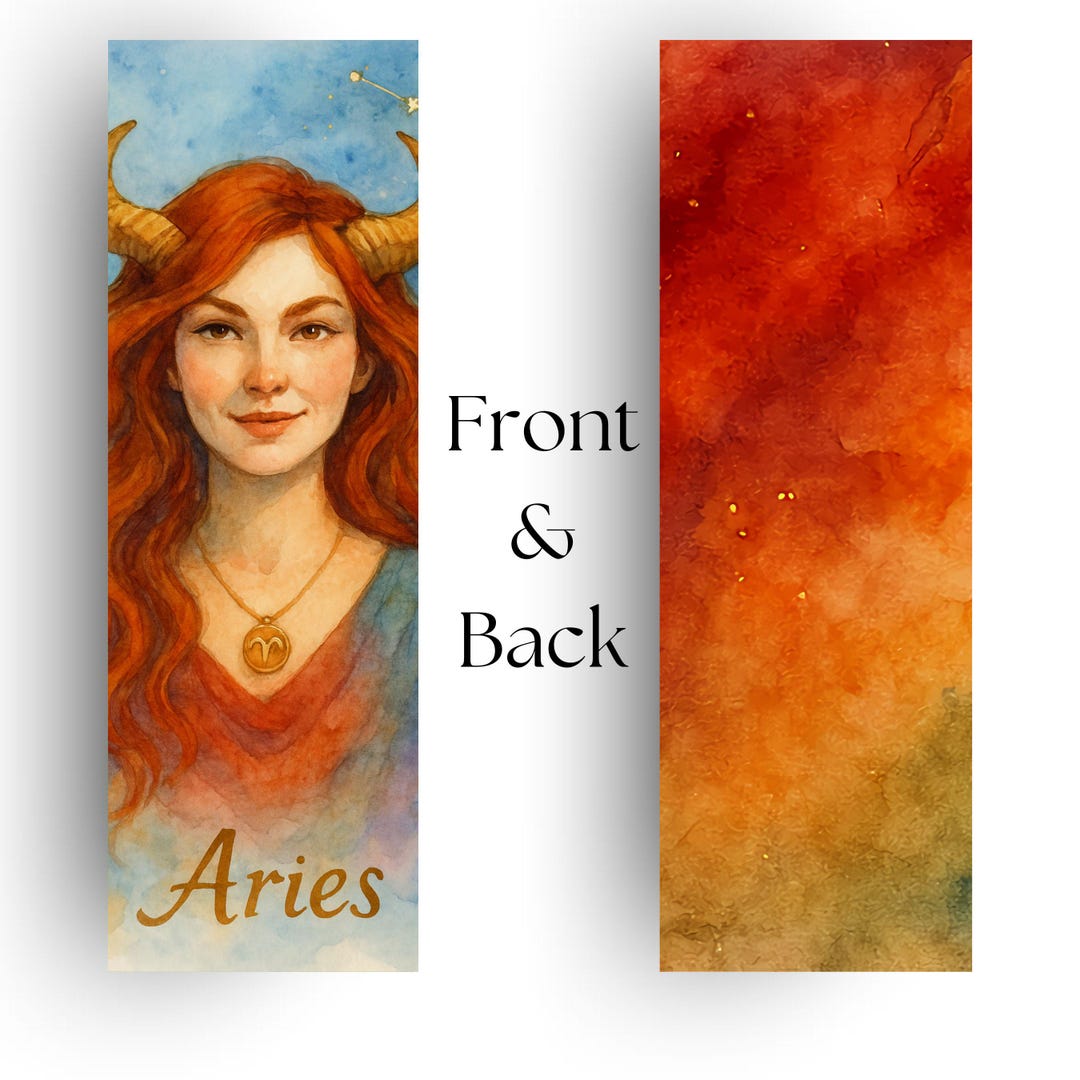 Aries Zodiac Sign Watercolor Art, Fiery Feminine Astrology Illustration ...