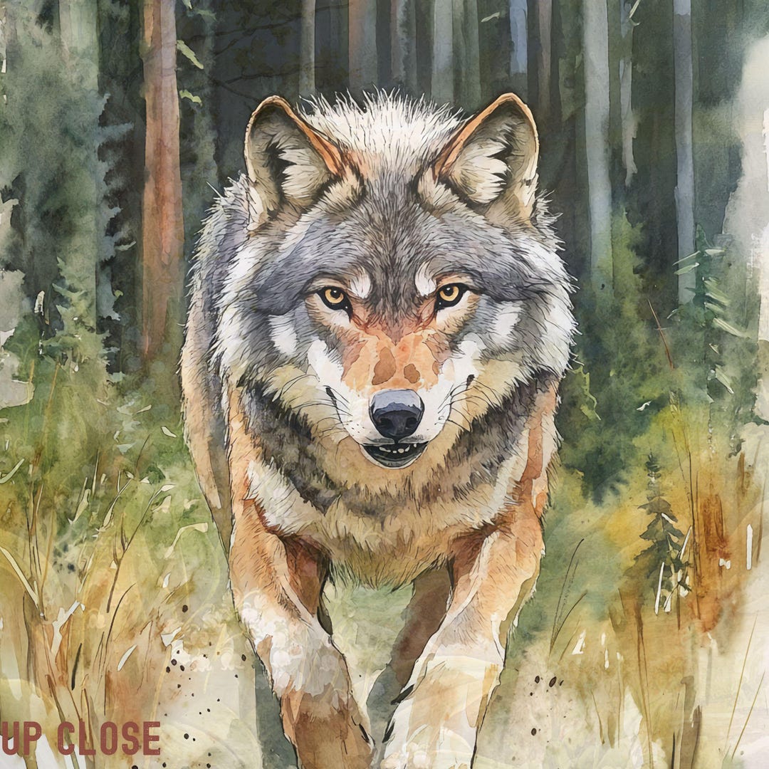 He Alpha’s Gaze, Fierce and Free Wolf - Forest Woodand Nature ...