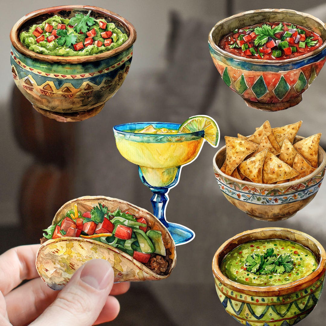 Taco Tuesday Vinyl Stickers, Weatherproof, Margarita, Salsa, Guacamole ...