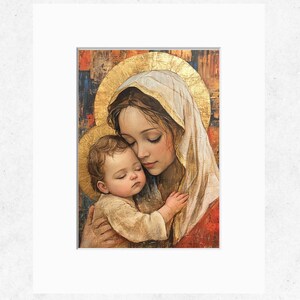 Mary and Baby Jesus Art Print, Religious Artwork, Catholic Wall Decor ...