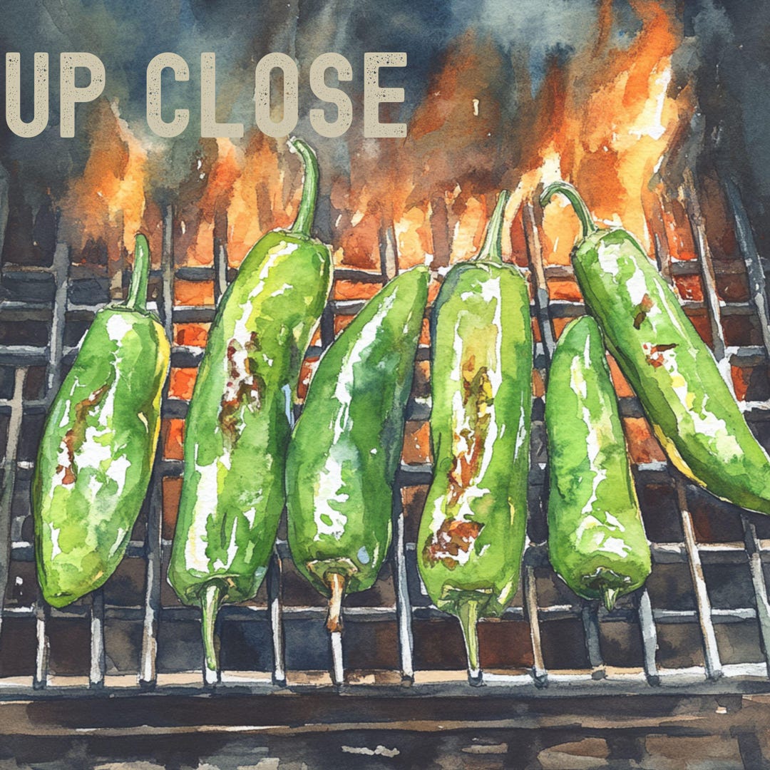 New Mexico Roasting Green Chilis Art Print, Southwestern Kitchen Decor ...