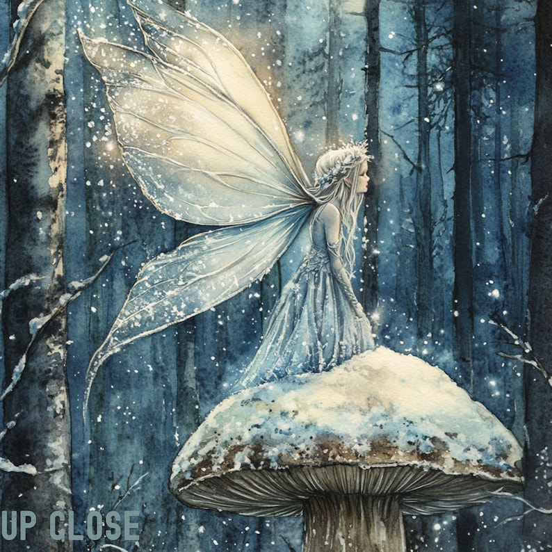 The Frosted Glade Ice Fairy Watercolor Handmade Note, Greeting, All ...