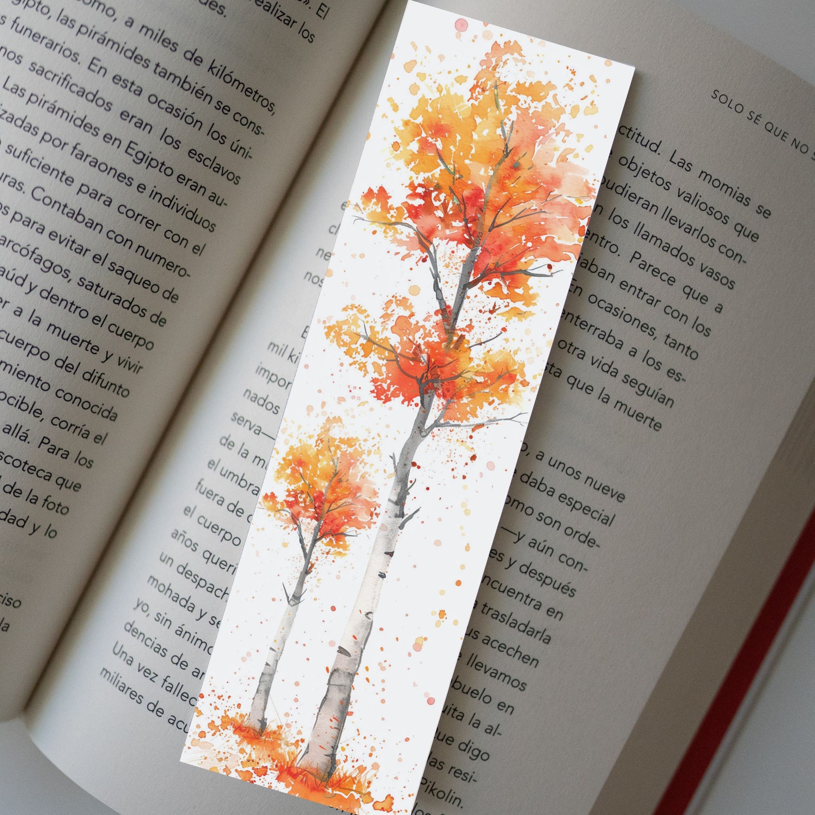 Autumnal Maple Tree Bookmark, Watercolor Unique Handmade Bookmark ...