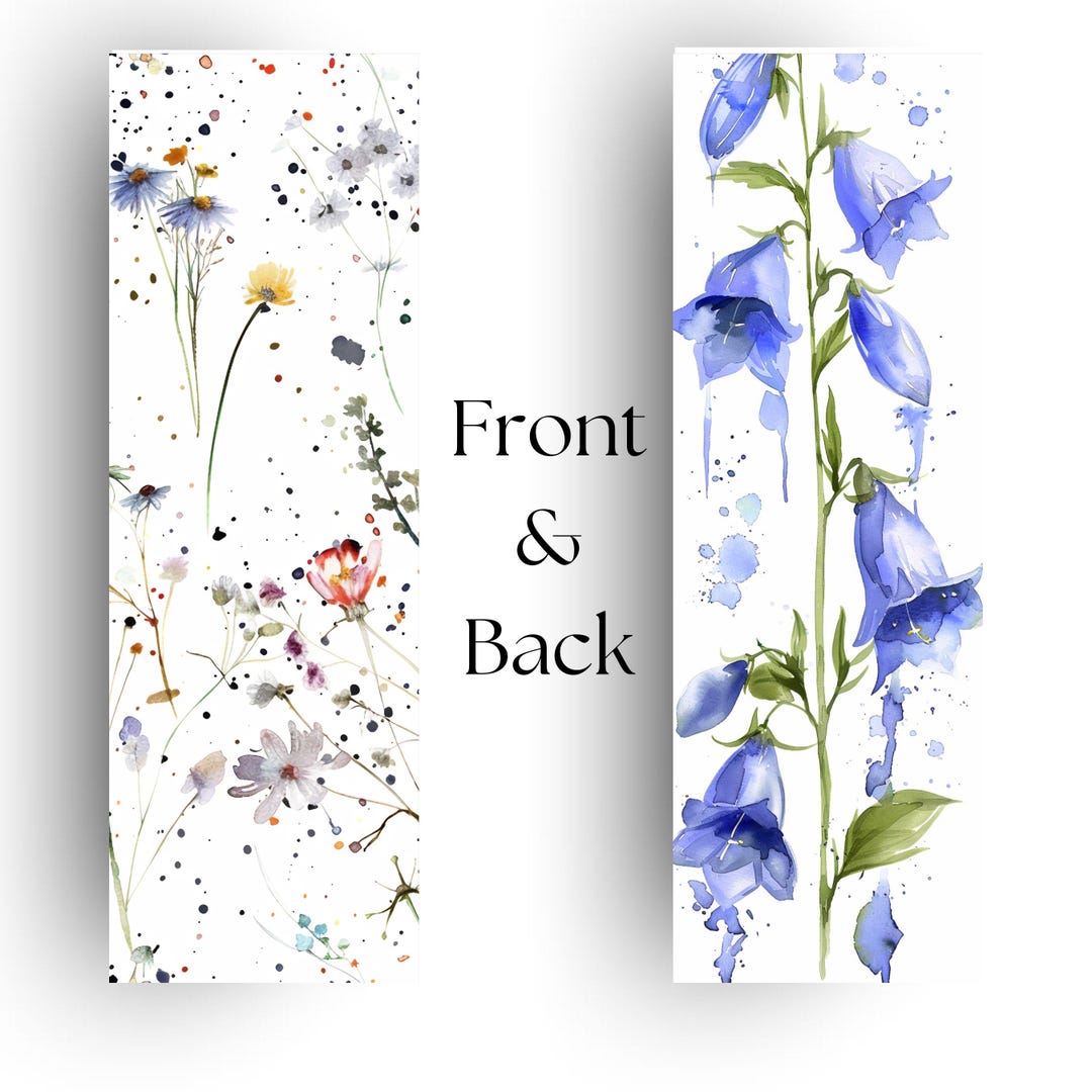Bluebell Watercolor Bookmark, Floral Bookmark, Book Lover's Delight ...