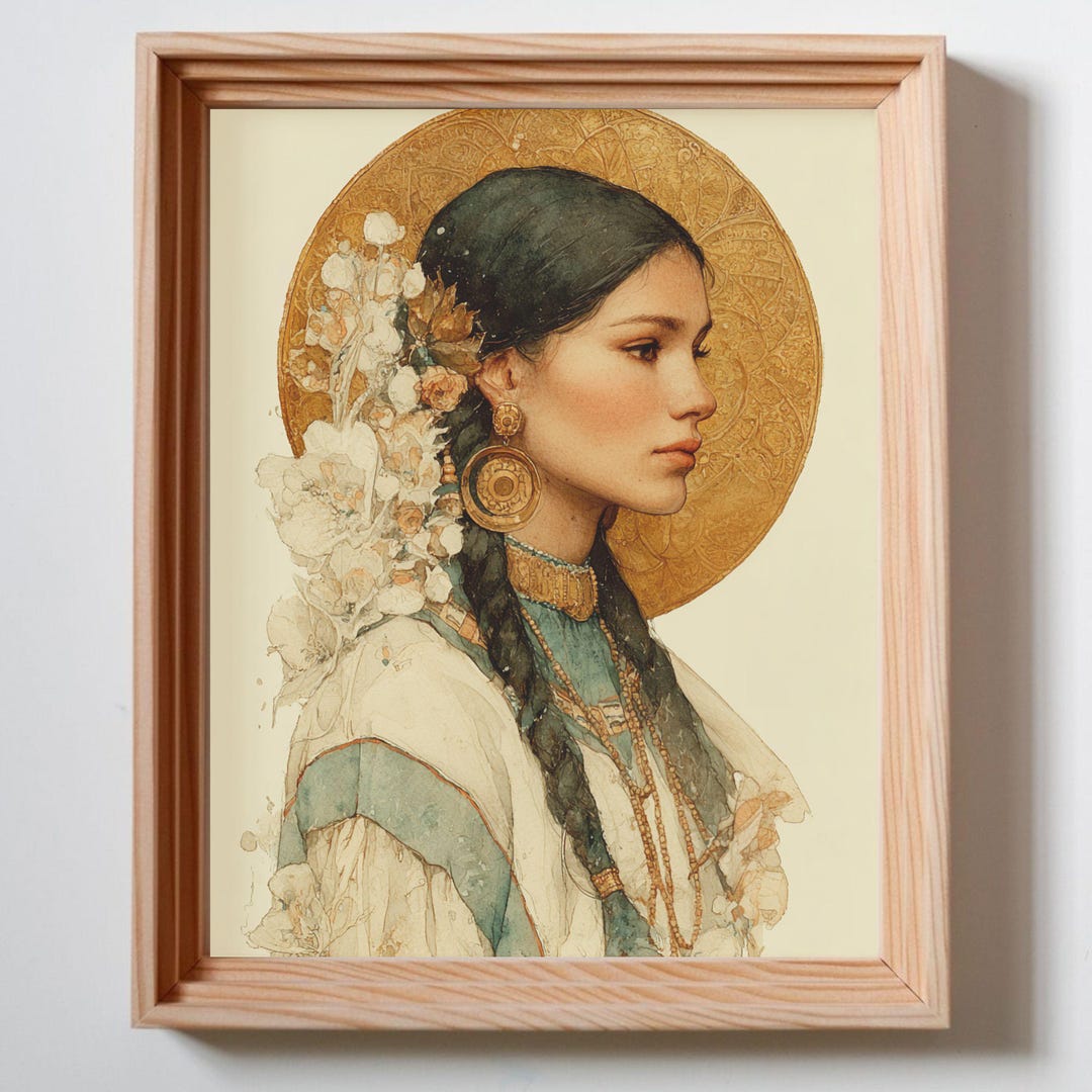 Saint Kateri Tekakwitha, First Native American Saint, Watercolor Art ...