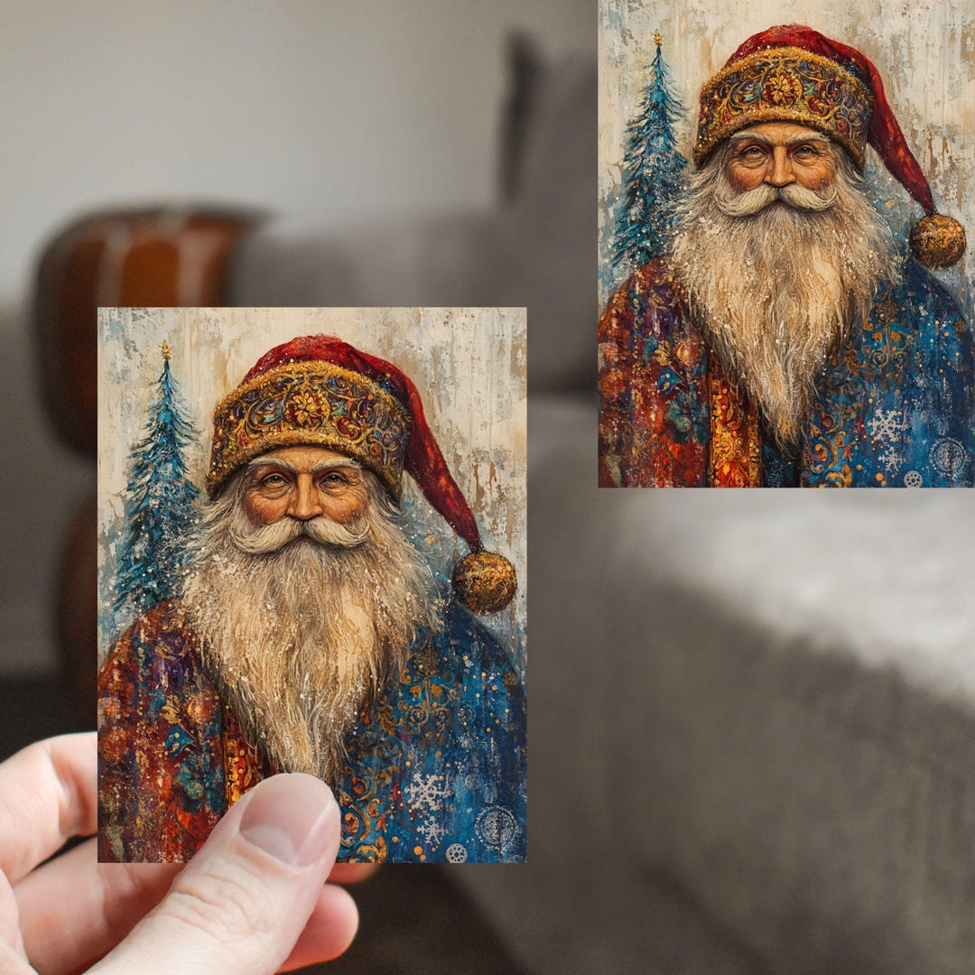 Old World Santa Vinyl Sticker, Vintage St. Nicholas Decal, Nostalgic ...